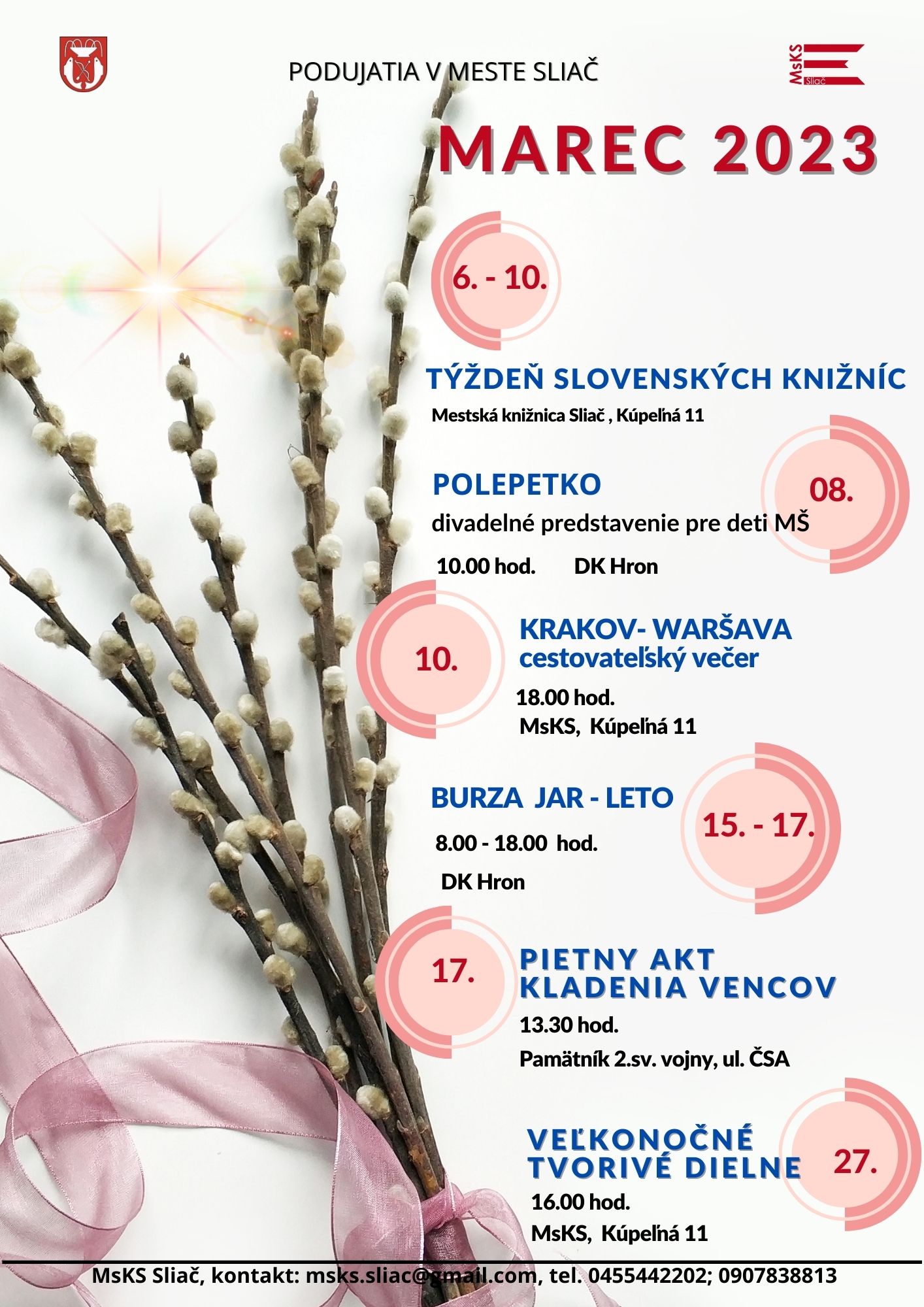 Podujatia v meste Sliač - MAREC 2023 | Sliač