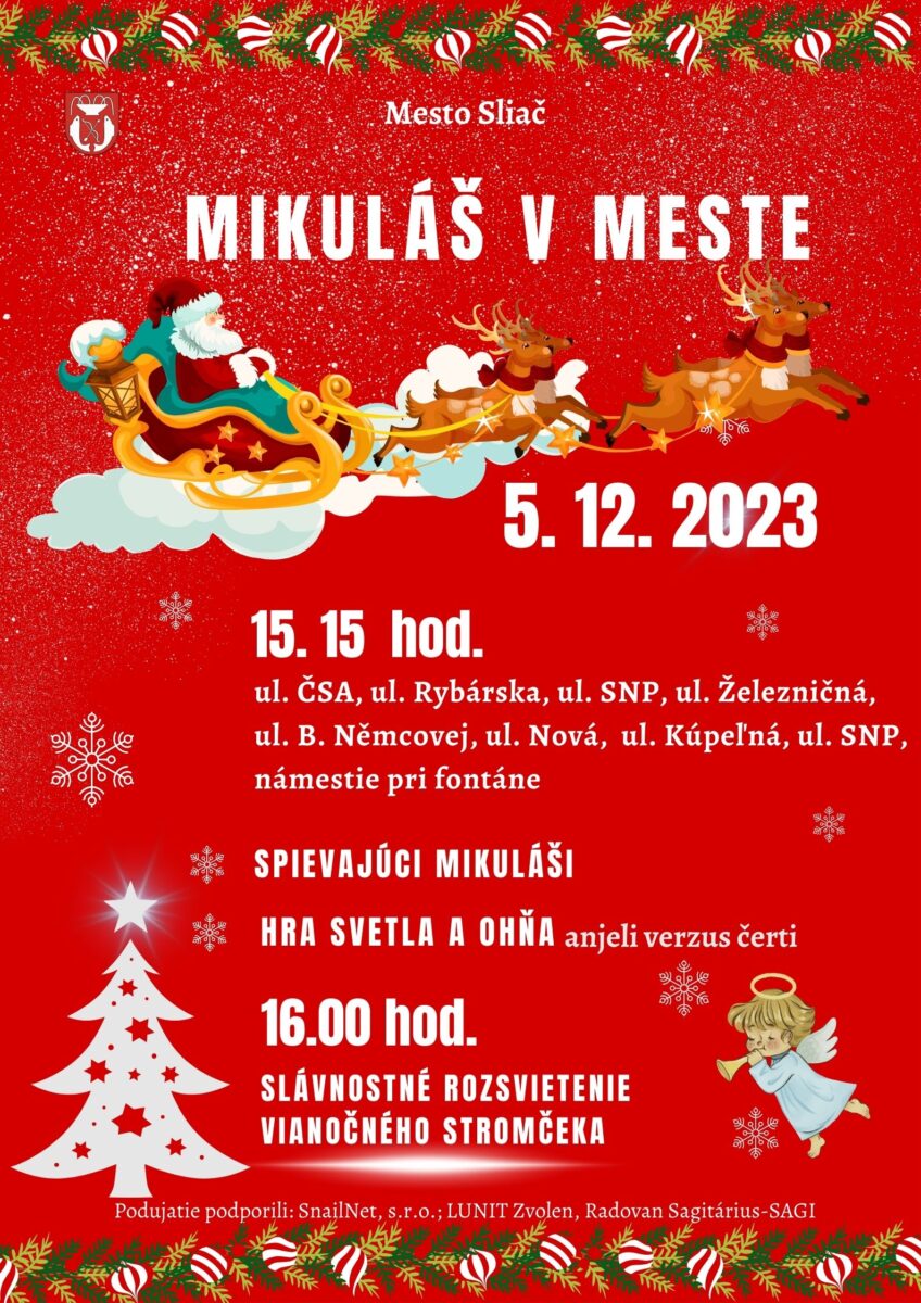 MIKULÁŠ V MESTE - MIKULÁŠKY SPRIEVOD MESTOM | Sliač